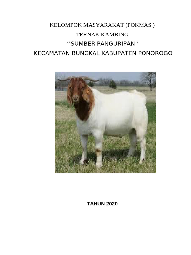 Proposal Ternak Kambing Pokmas Ponorogo | PDF
