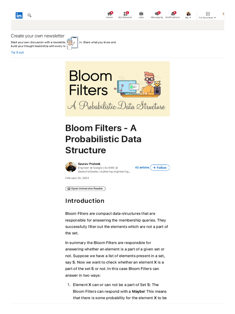 Bloom Filters - A Probabilistic Data Structure - LinkedIn | PDF | Computing | Computer Programming