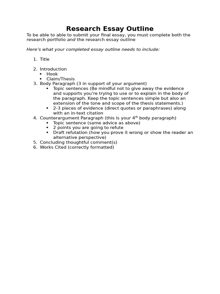 Research Essay Outline | PDF