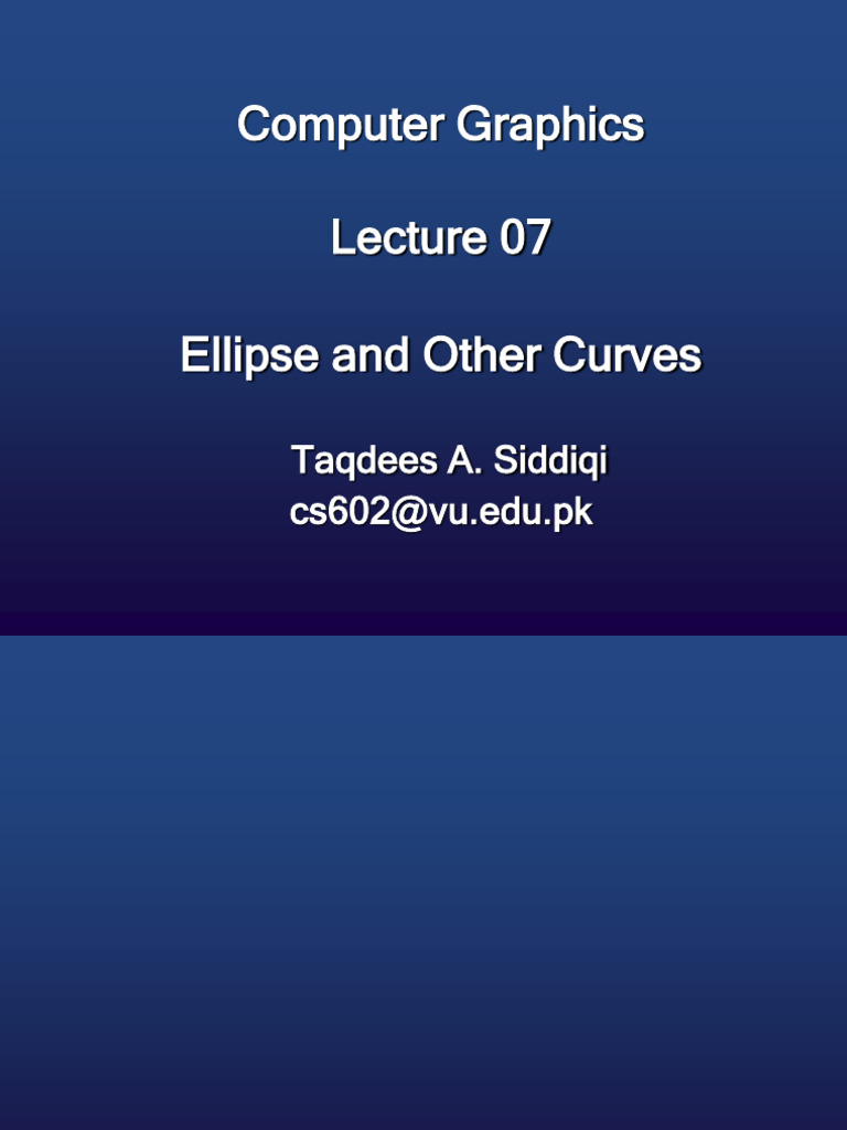 Understanding Ellipses in Computer Graphics | PDF | Ellipse | Euclidean Geometry