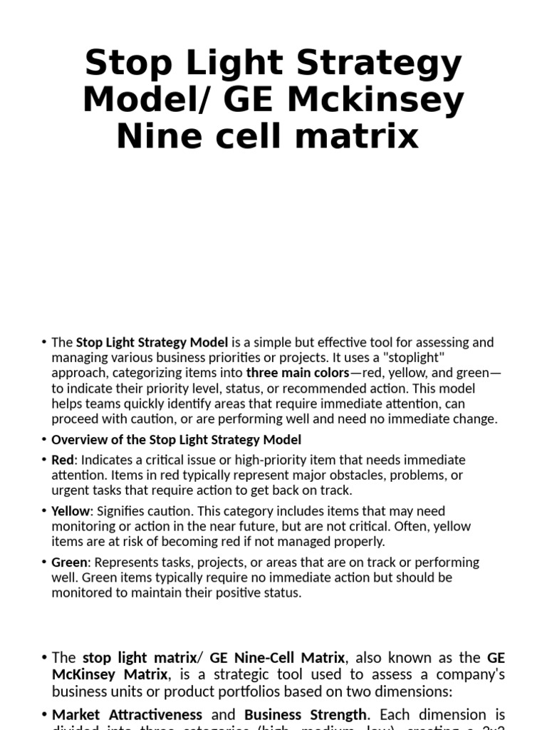 Stop Light Strategy Model | PDF | Investing | Brand