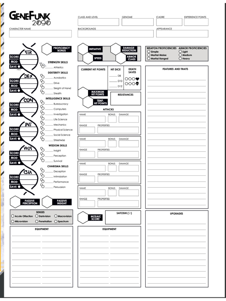 Gene Funk Character Sheet | PDF