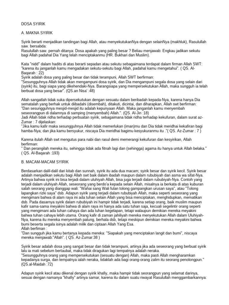 Dosa Syirik | PDF