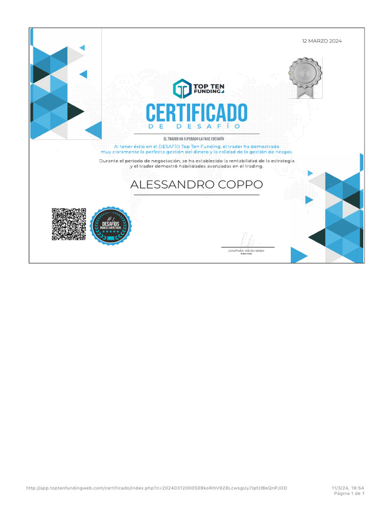 Certificado TOP TEN | PDF