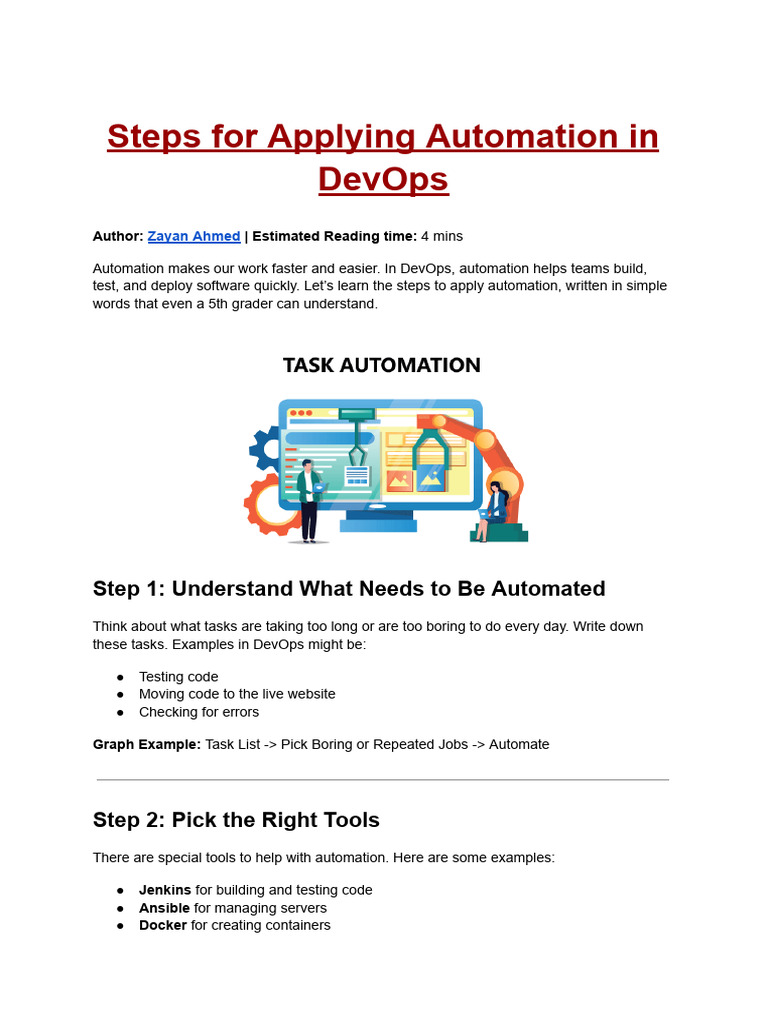 Steps For Applying Automation in DevOps | PDF