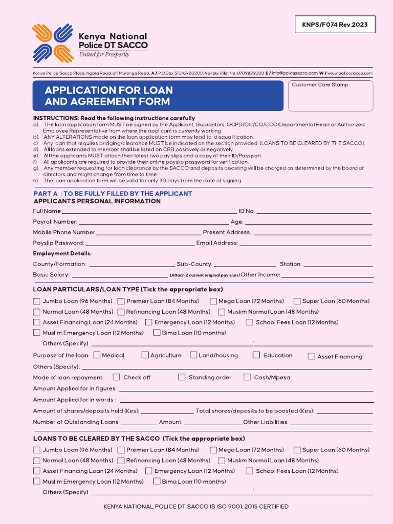 KNPS Loan Application Form 2023 | PDF