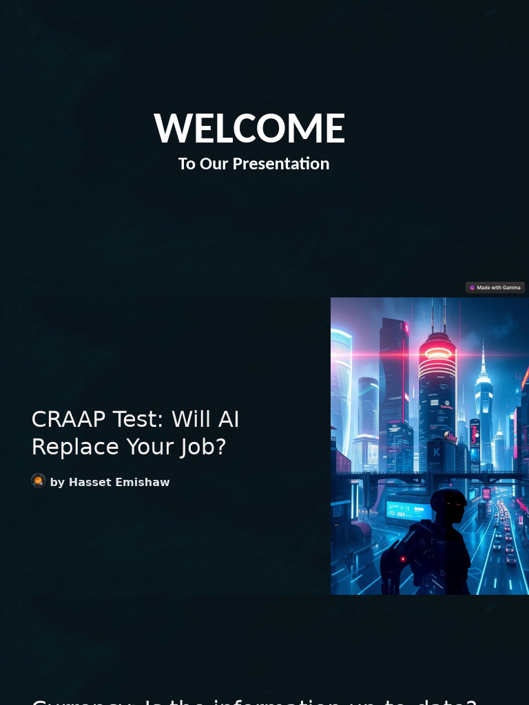 CRAAP Test Will AI Replace Your Job | PDF