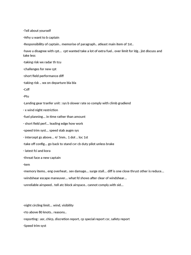 CU Interview Questions Updated 17-01-2024 | PDF | Aircraft | Aviation