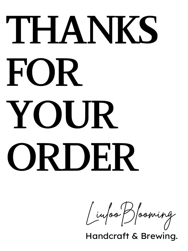 THANKS FOR YOUR ORDER Kombucha | PDF