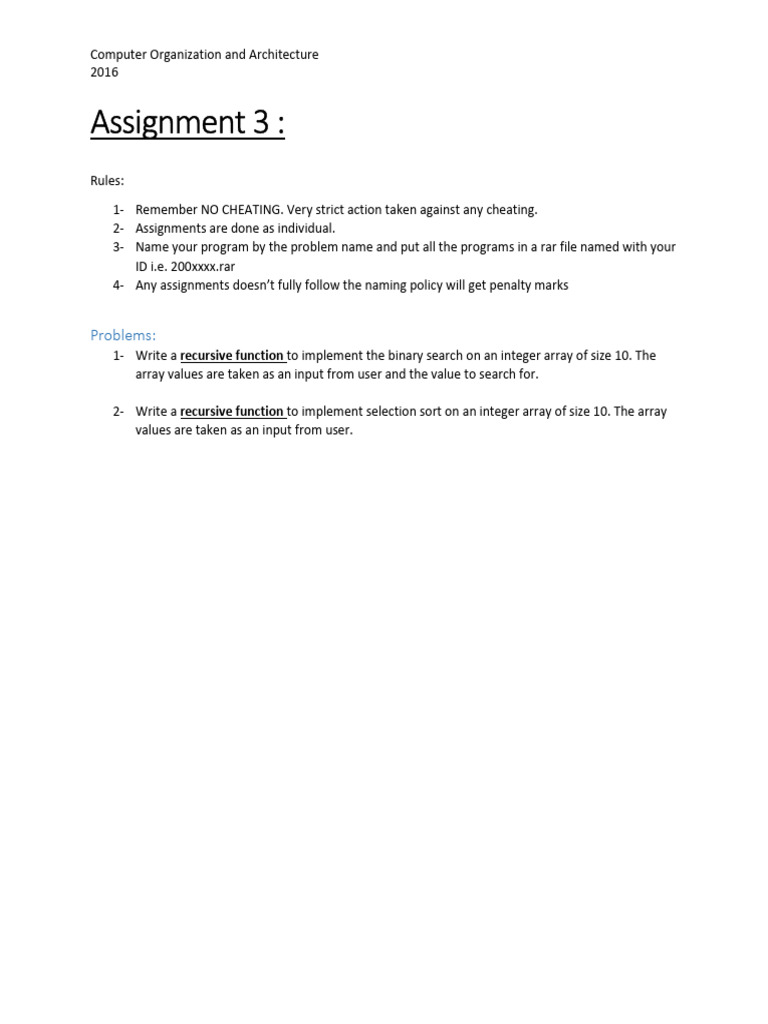 Assignment 3 - 2016 | PDF