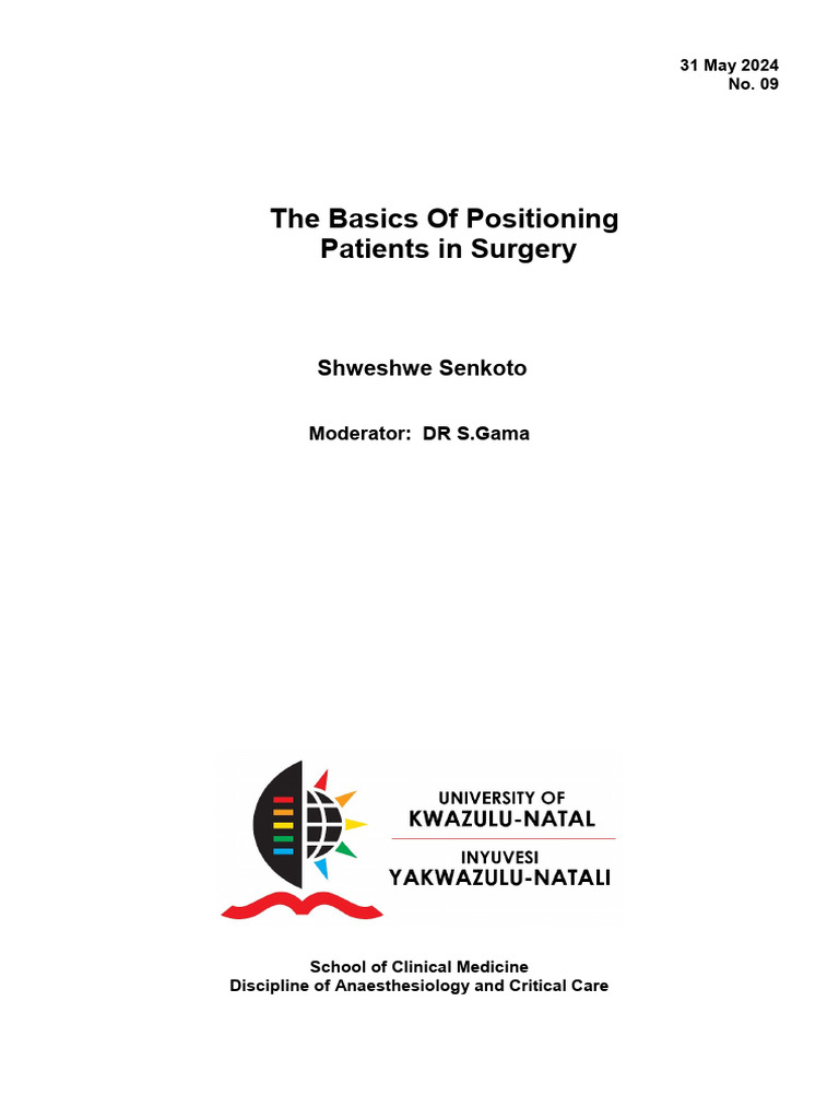 Safe Patient Positioning in Surgery | PDF | Surgery | Anesthesia