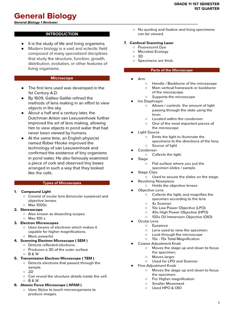 General Biology Reviewer | PDF