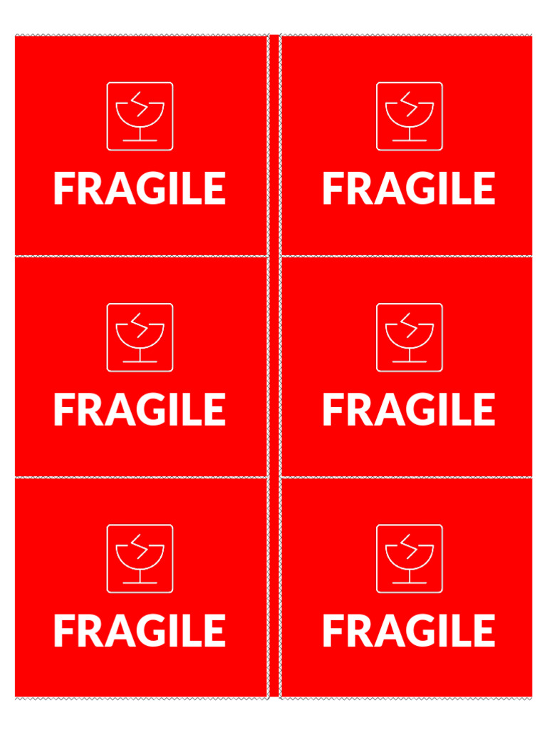 Printable Fragile Stickers | PDF