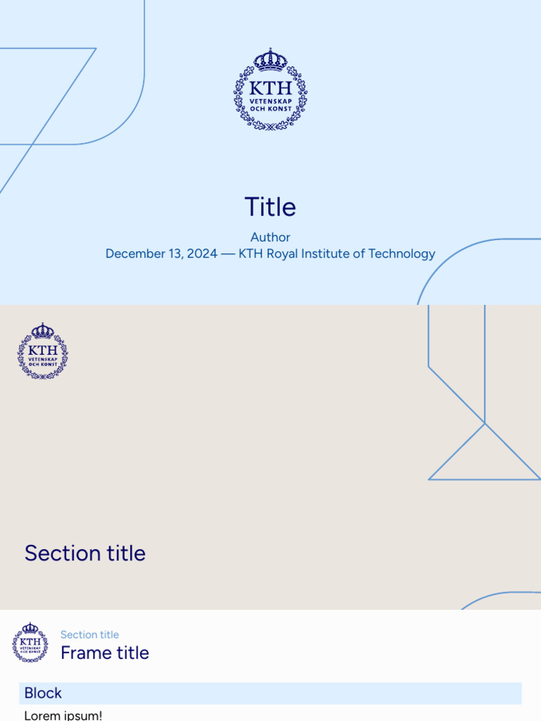 KTHPQ A KTH Beamer Template | PDF
