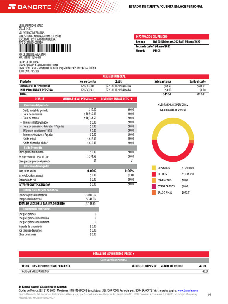 Estado Cuenta | PDF | Bancos | Cheque