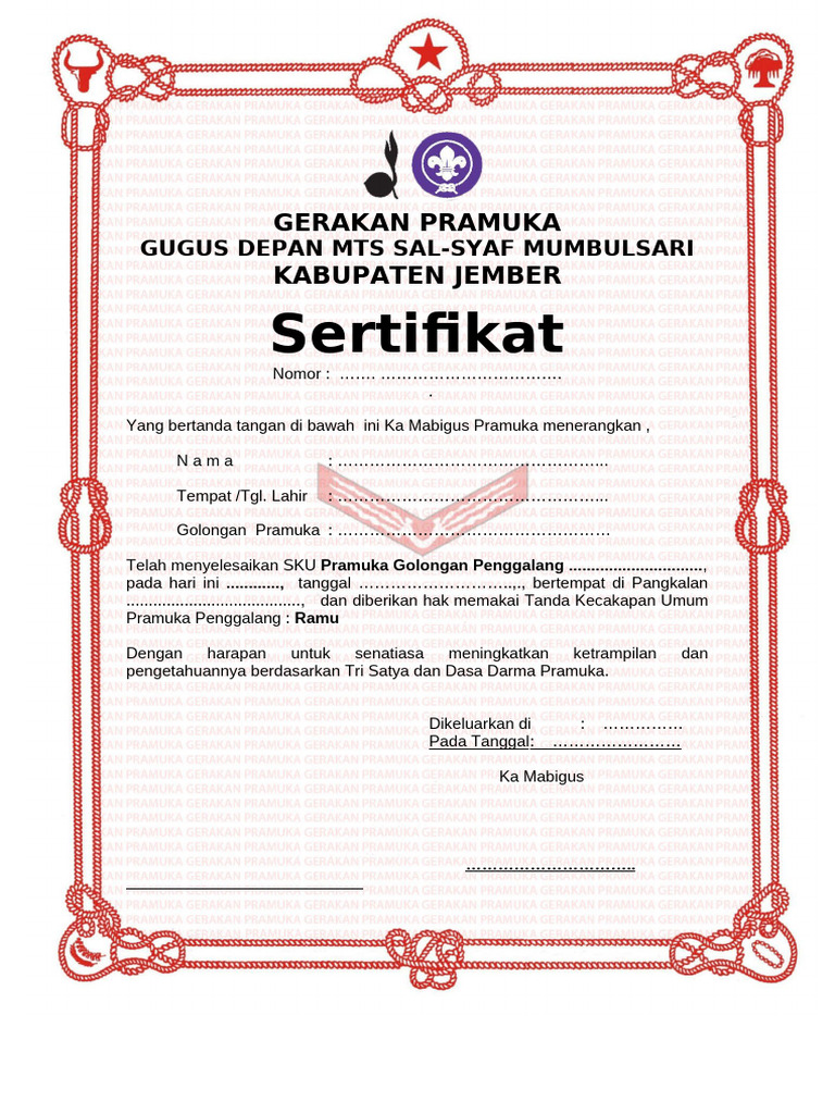 Sertifikat Mts | PDF