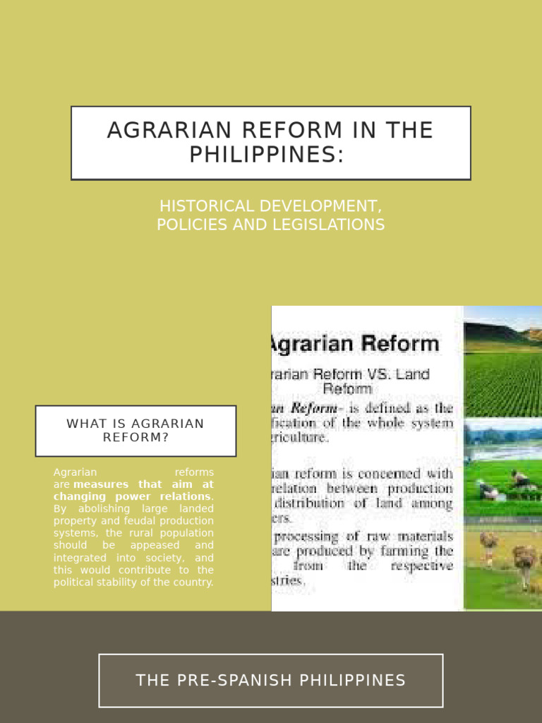 Agrarian Reform History in the Philippines | PDF | Leasehold Estate