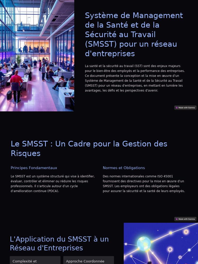 Systeme de Management de La Sante Et de La Securite Au Travail SMSST ...