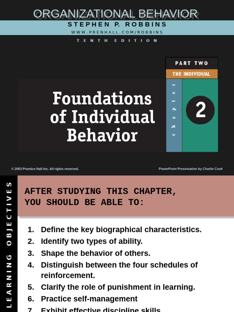 Chapter 2, OB-Foundation of Individual Behavior | PDF | Reinforcement | Learning