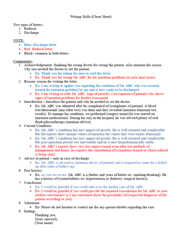 Writing Skills | PDF | Patient | Surgery