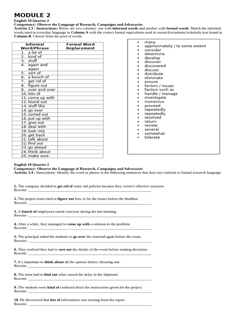 MODULE-2-English-10 | PDF | Teachers | Behavior Modification