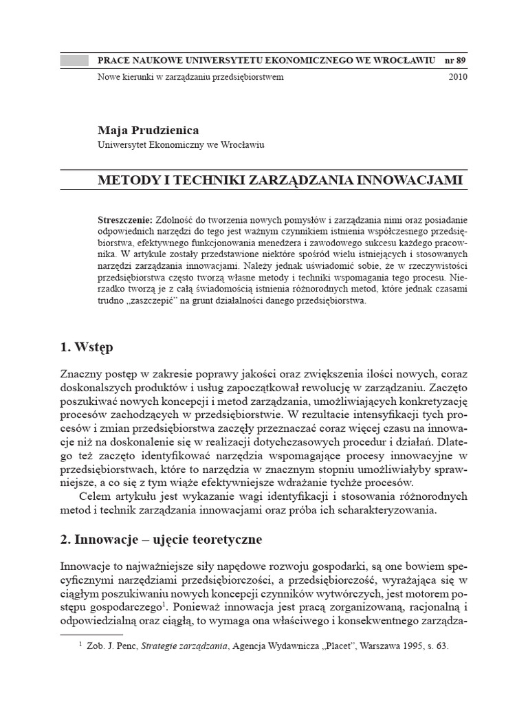 Prudzienica Metody I Techniki | PDF