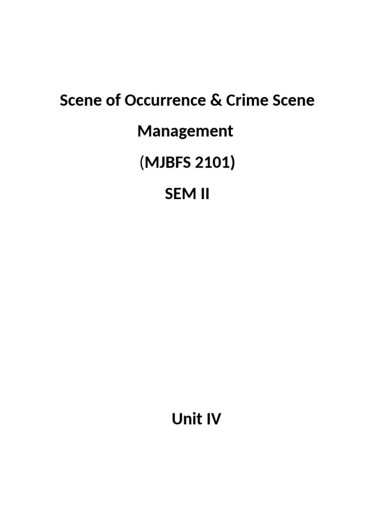 Crime Scene Management - MJBFS 2101 - Sent5 | PDF | Infrared | Ultraviolet