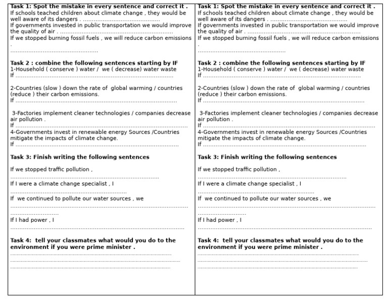 Back To Nature Practice Conditional 2 | PDF | Climate Change | Climate ...