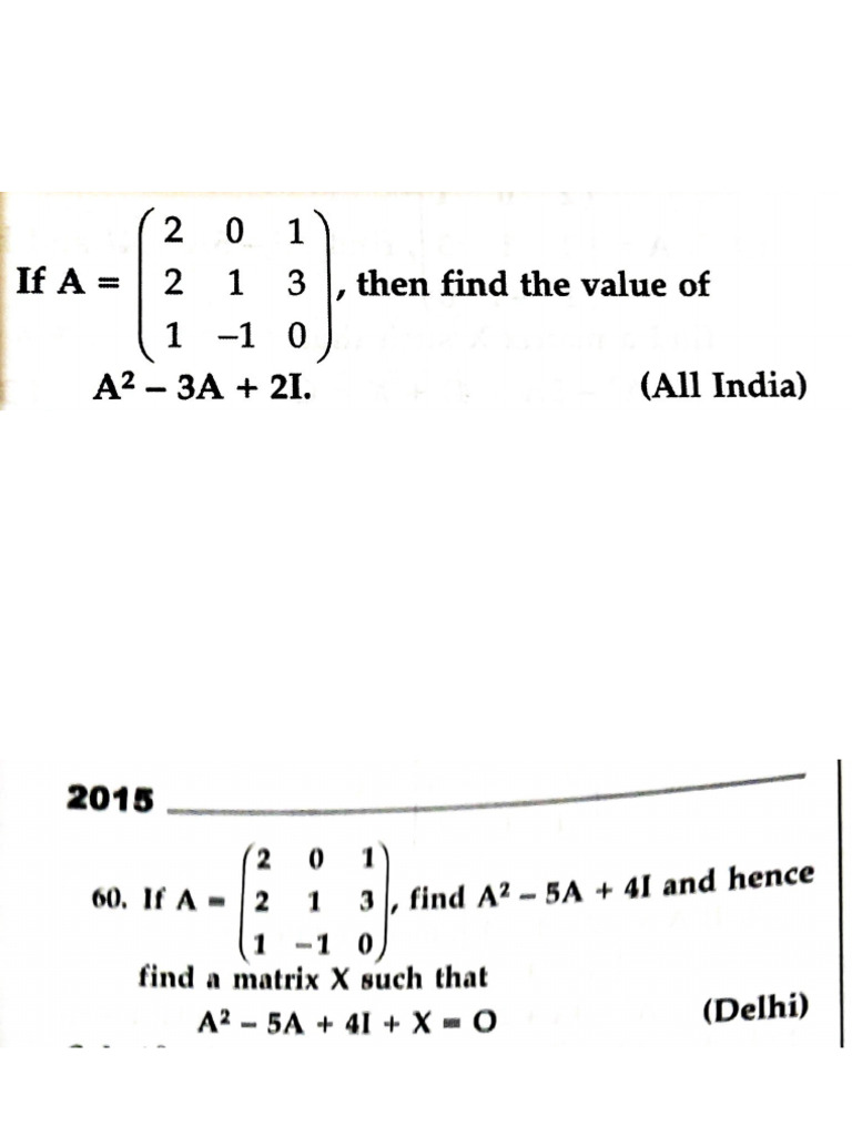 Matrix Cased Based Problem PYQ 01 | PDF