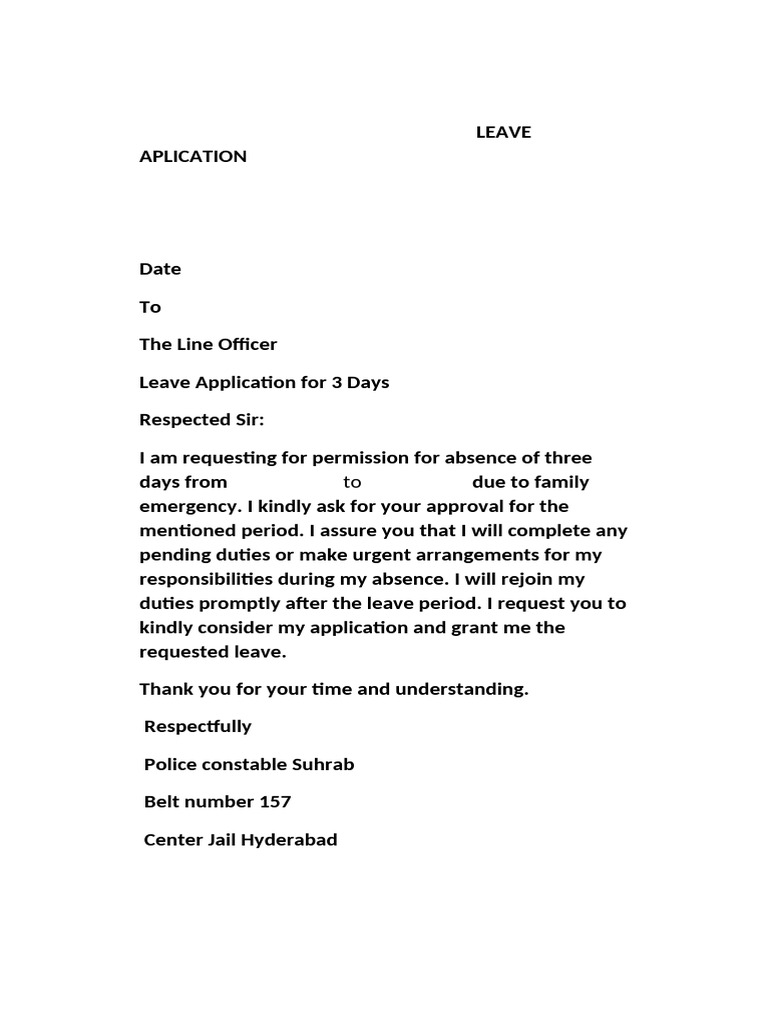 Leave Aplication PDF | PDF