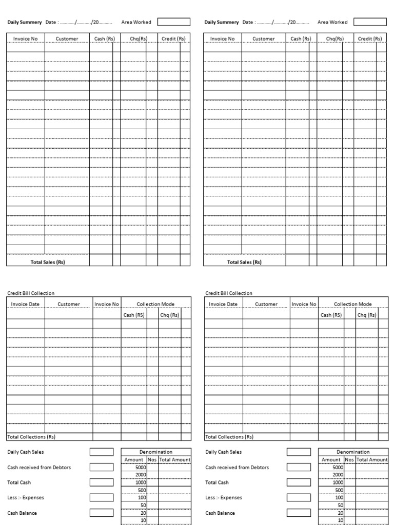 Day Sales Cash Handovering Summery | PDF | Cash | Money