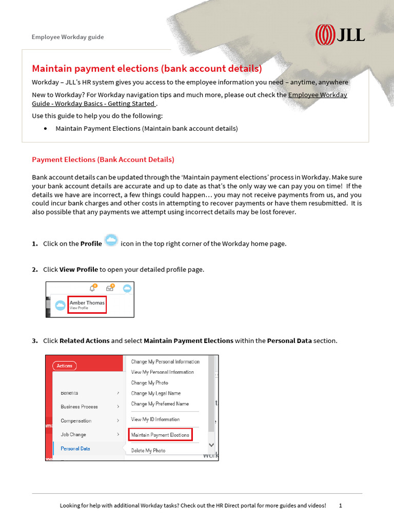 Update Workday Payment Elections Guide | PDF | Computing
