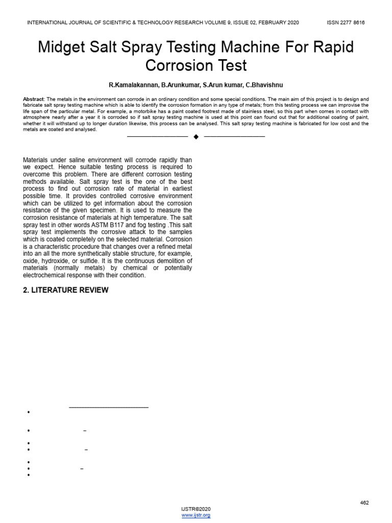 Midget Salt Spray Testing Machine for Rapid Corrosion Test | PDF ...