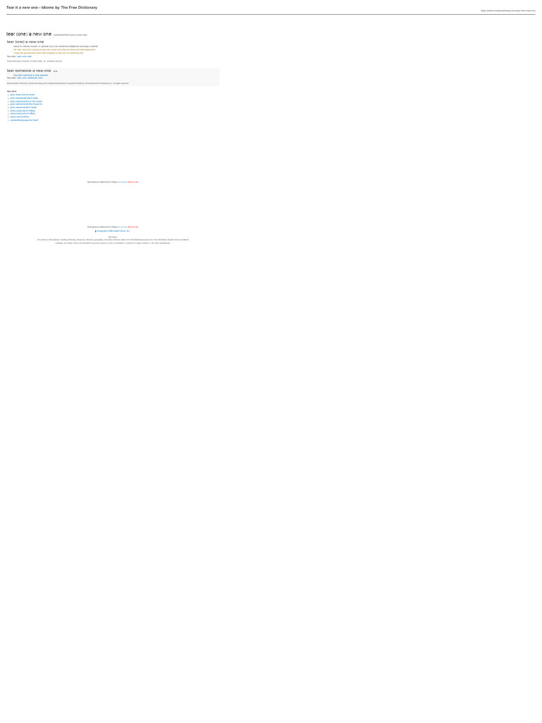 Tear It A New One - Idioms by The Free Dictionary | PDF