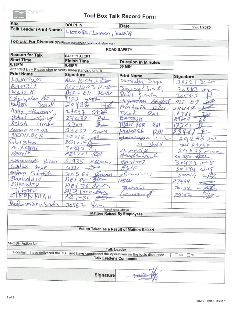 TBT Evidence Road Safety. | PDF