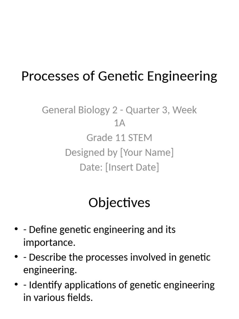 Genetic Engineering Module-1 | PDF | Genetic Engineering | Molecular ...