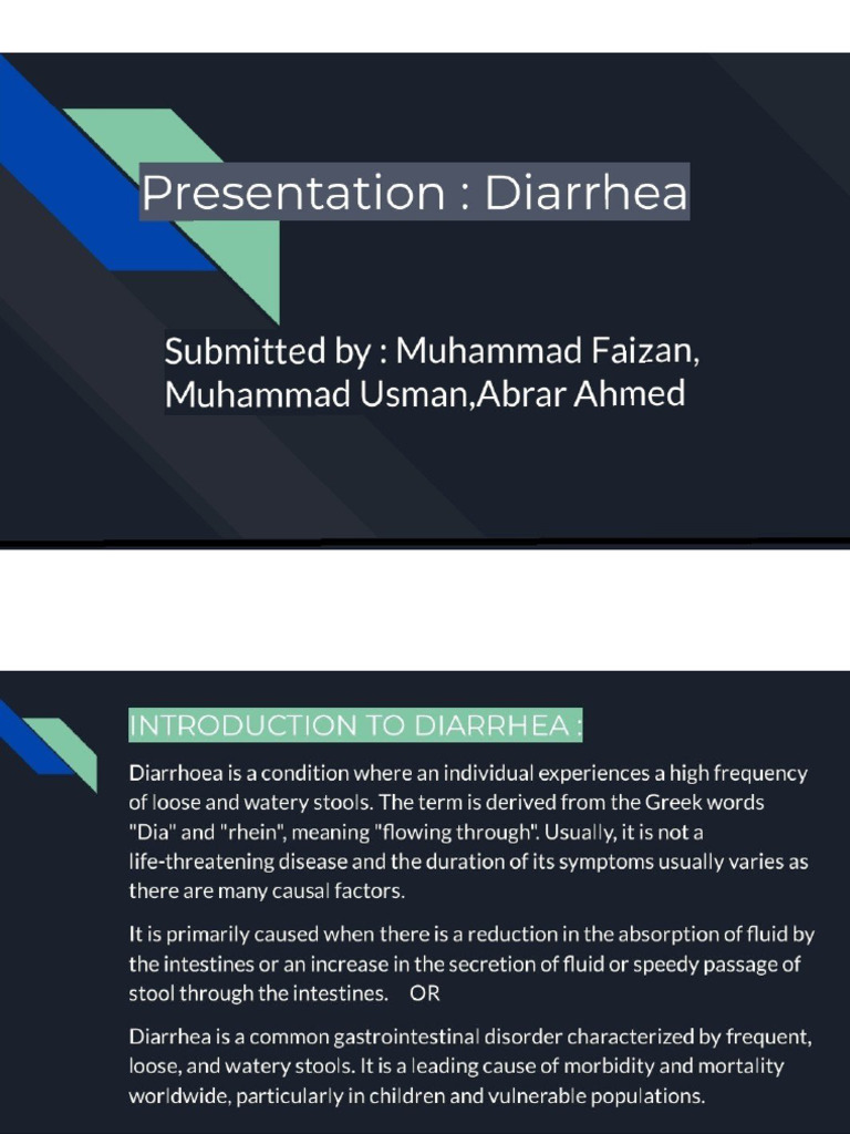 Presentation of Diarrhea PDF | PDF