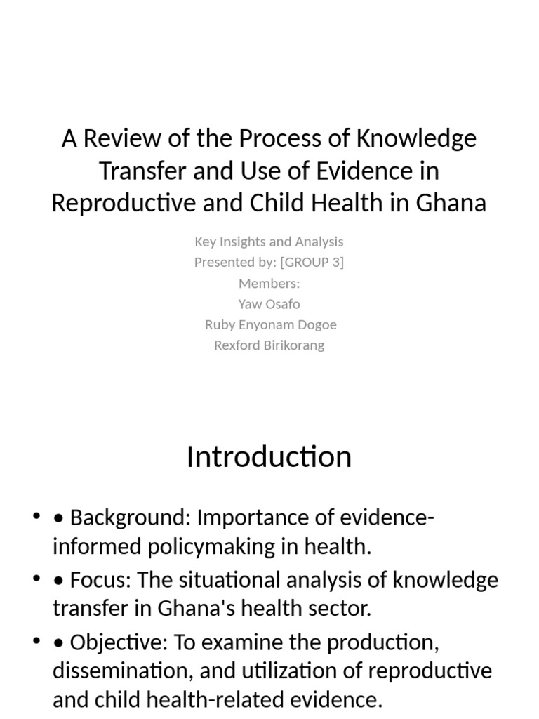Knowledge Transfer in Ghana's Health Sector | PDF | Knowledge | Policy