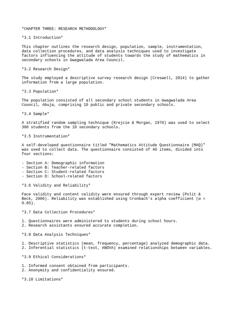 Chapter Three | PDF | Validity (Statistics) | Statistics
