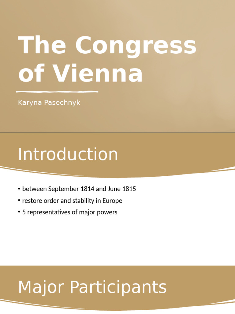 The Congress of Vienna | PDF