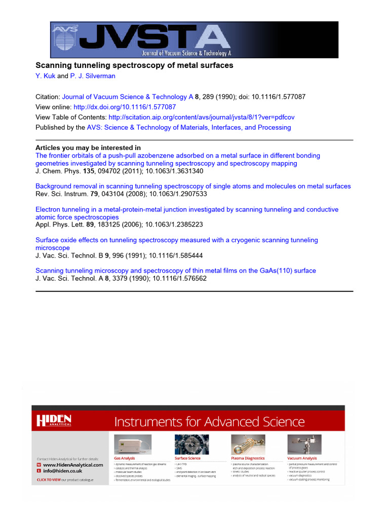 Scanning Tunneling Effect | PDF | Scanning Tunneling Microscope | Quantum Tunnelling