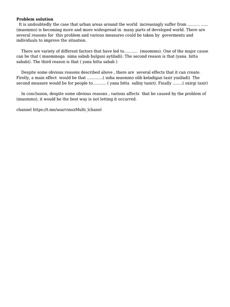 Problem Solution | PDF