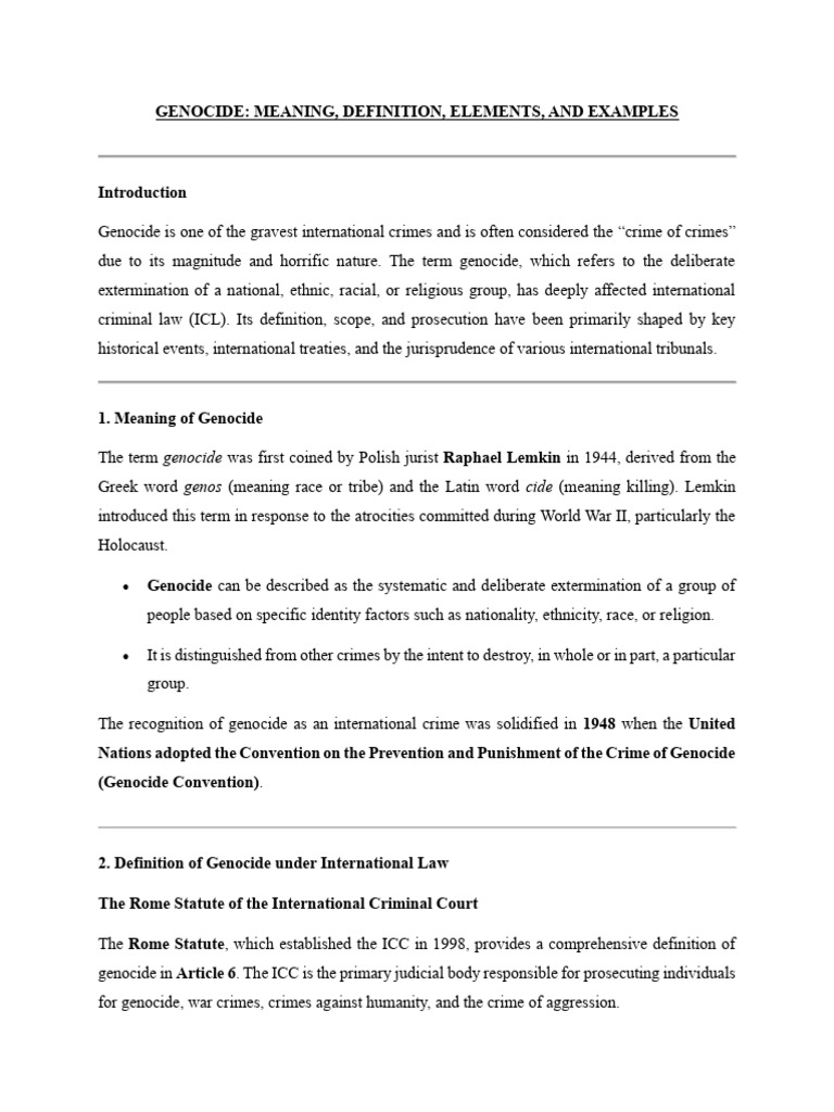 Understanding Genocide: Definition & Examples | PDF | Genocides ...