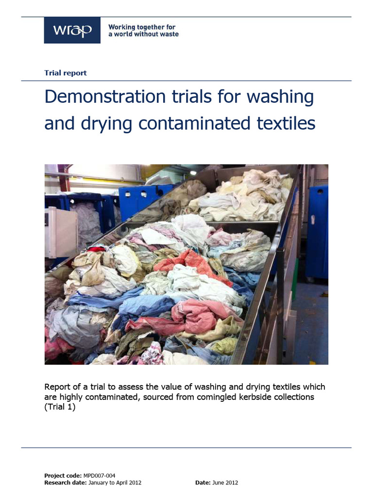Textiles Washing and Drying Trial 1 Report | PDF | Recycling | Waste