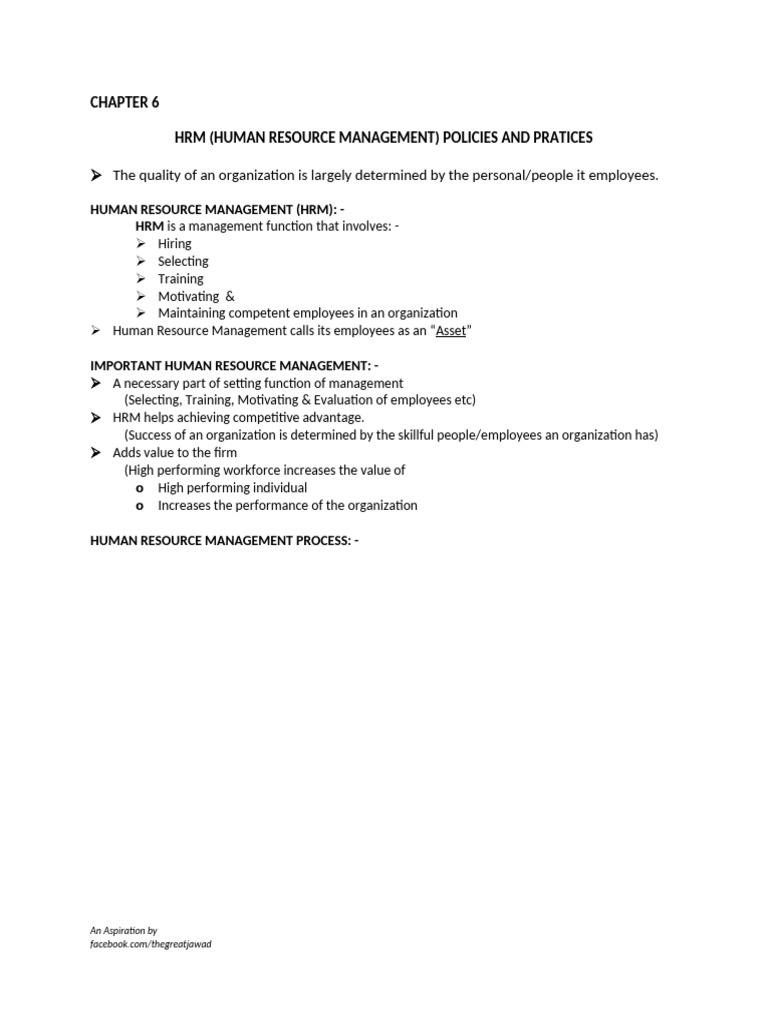 Chapter 6 Management by Jawad | PDF | Recruitment | Human Resource Management