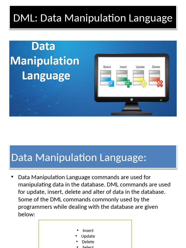 10. Data Manipulation Language | PDF