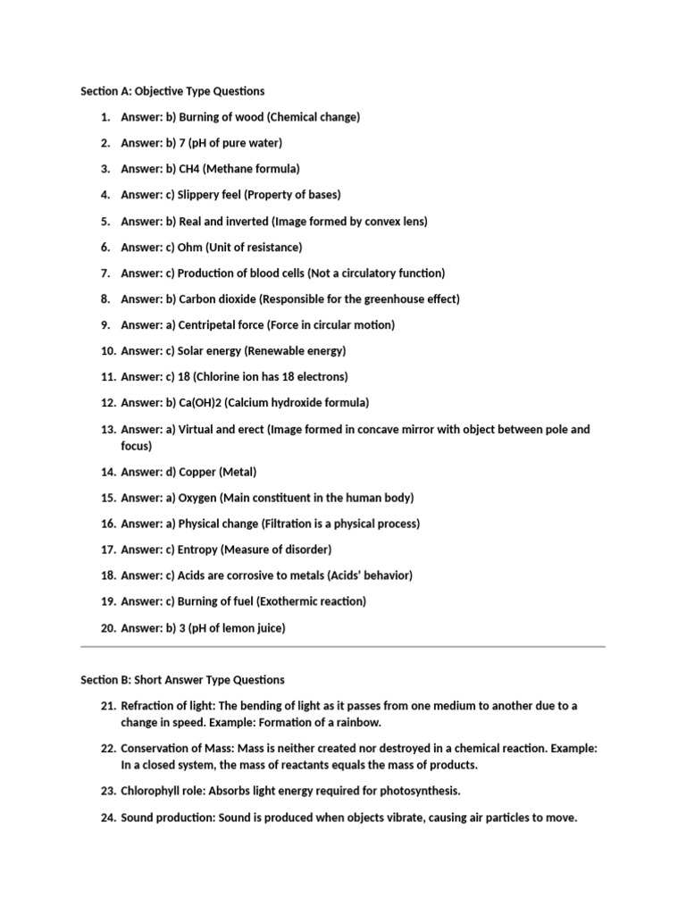 Eci C10 Science P1 Solution | PDF | Water | Acid