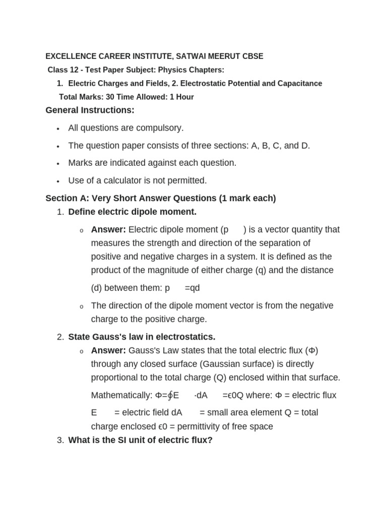Eci c-12 1&2 Solutioin | PDF | Capacitor | Capacitance