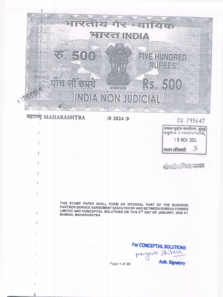 Vender Opening Documents Conceptial Solution With Eureka Forbes | PDF ...