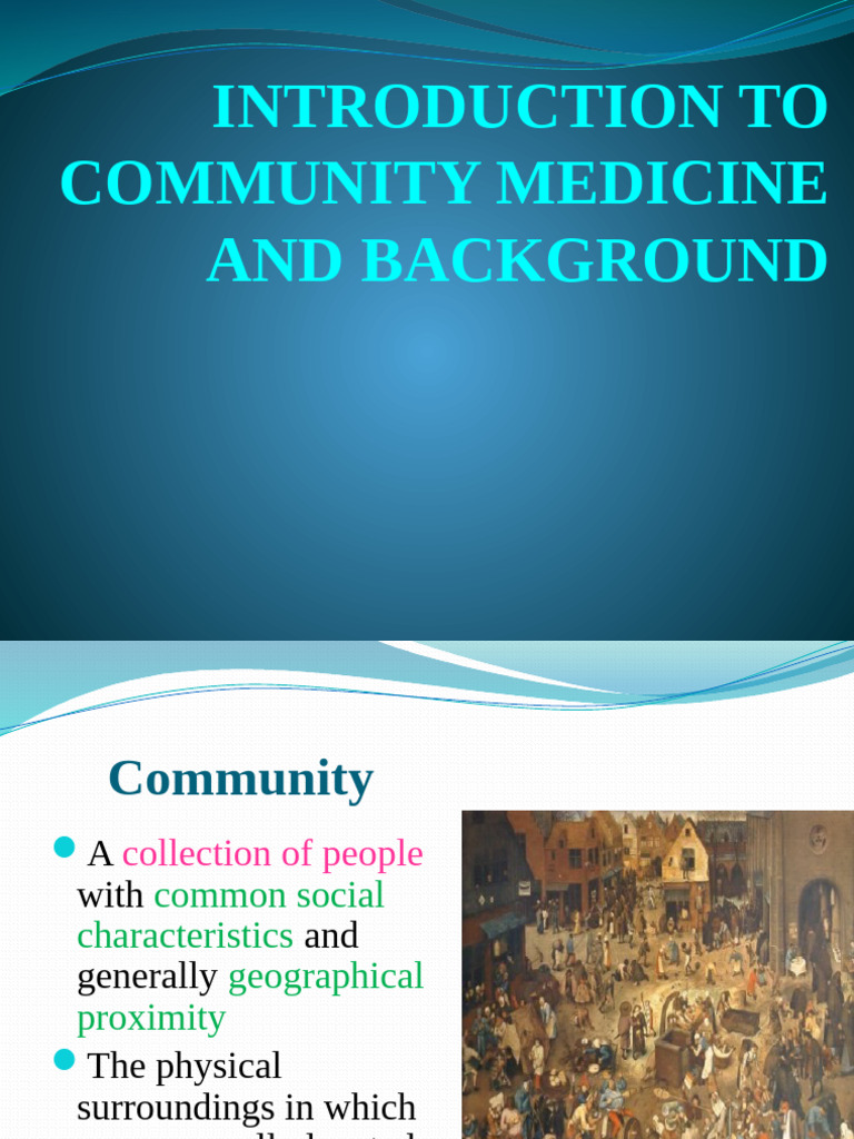 1.introduction To Community Medicine | PDF | Public Health | Medicine